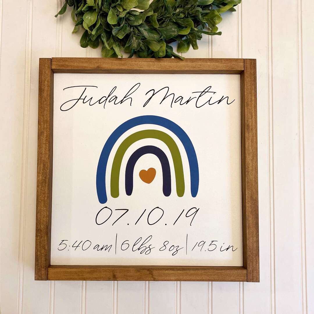 Customizable Rainbow Baby Sign Personalized Birth Stat - Etsy