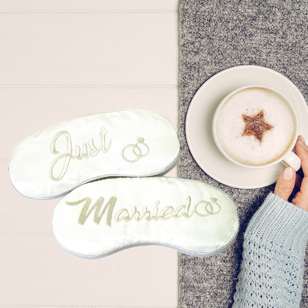 Just Married Eye Masks, Honeymoon Newlywed Gifts, Just Married Set ...