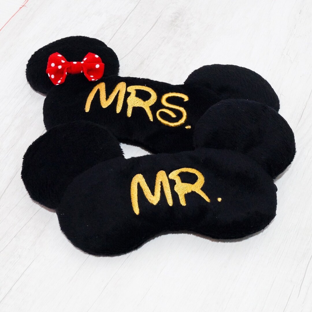 Mickey and Minnie Mouse Sleeping Masks, Mr and Mrs Sleep Masks, Wedding ...