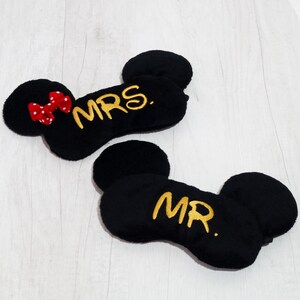 Mickey and Minnie Mouse Sleeping Masks, Mr and Mrs Sleep Masks, Wedding ...