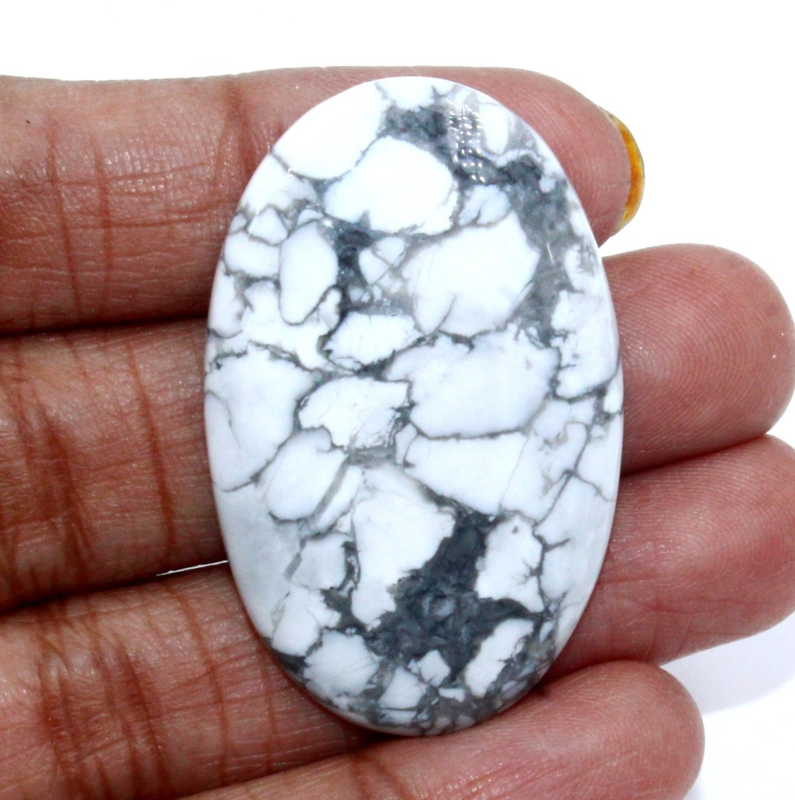 Howlite Gemstone Cabochon / White Howlite Gemstone / Smooth | Etsy