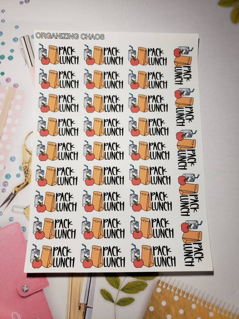 Pack Lunch Planner Stickers Bagged Lunch Planner Stickers | Etsy