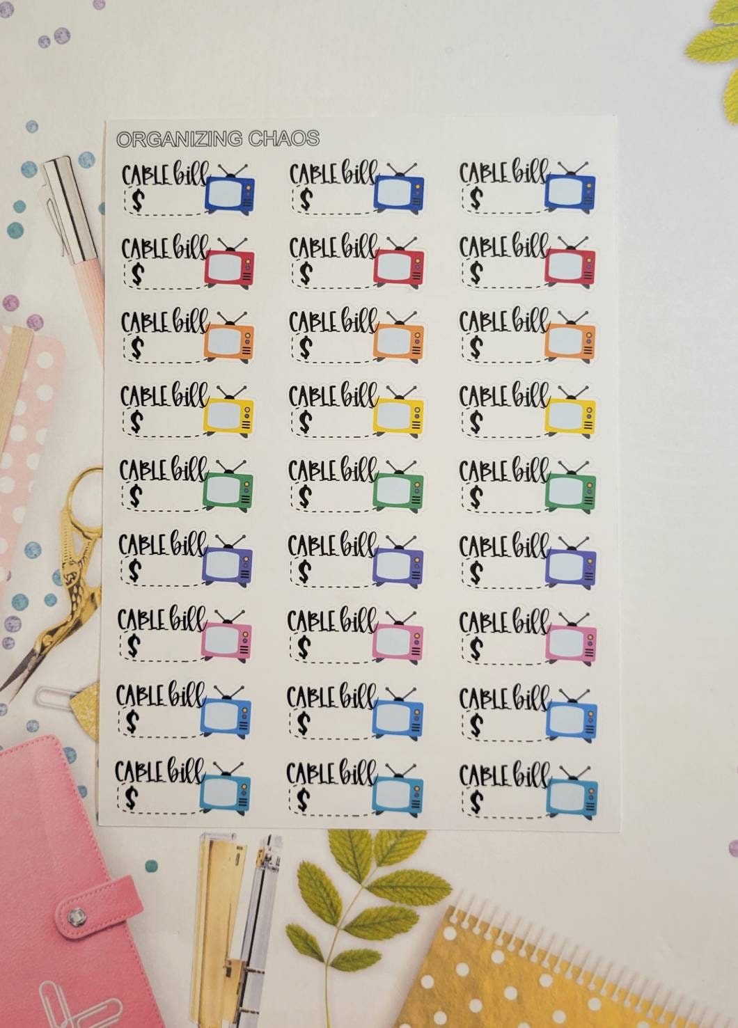 Cable Bill Due Planner Stickers Bill Due Planner Stickers - Etsy