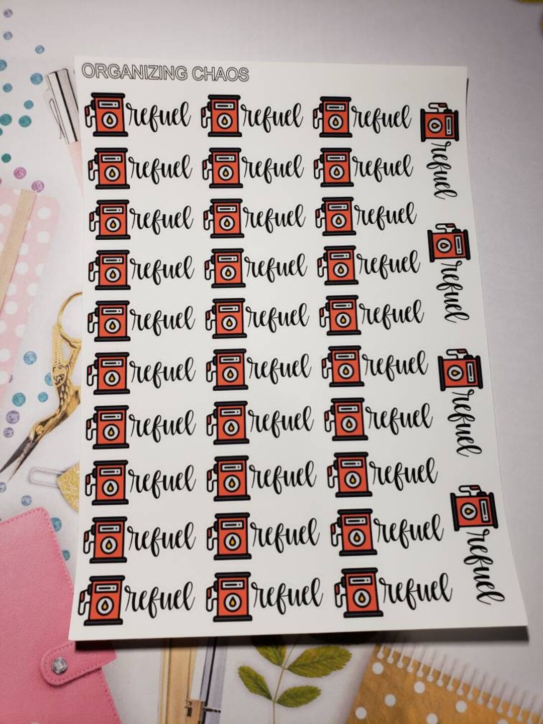 Refuel Planner Stickers, Fill up Tank Planner Stickers, Gas Tank - Etsy