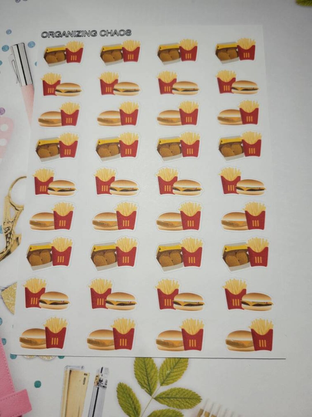Fast Food Planner Stickers, Cheeseburger Planner Stickers, Chicken ...