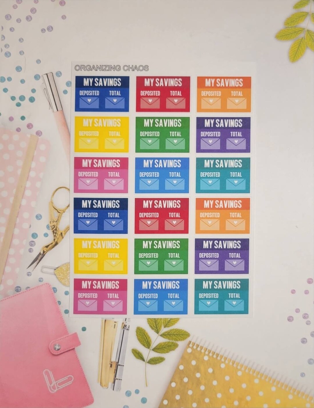 Savings Planner Stickers, Half Box Label Planner Stickers - Etsy