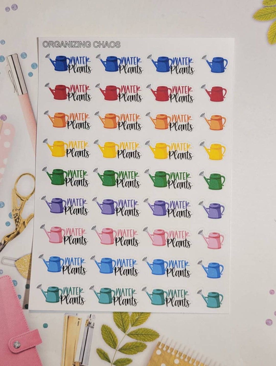 Water Plants Planner Stickers, Watering Can, House Plants - Etsy