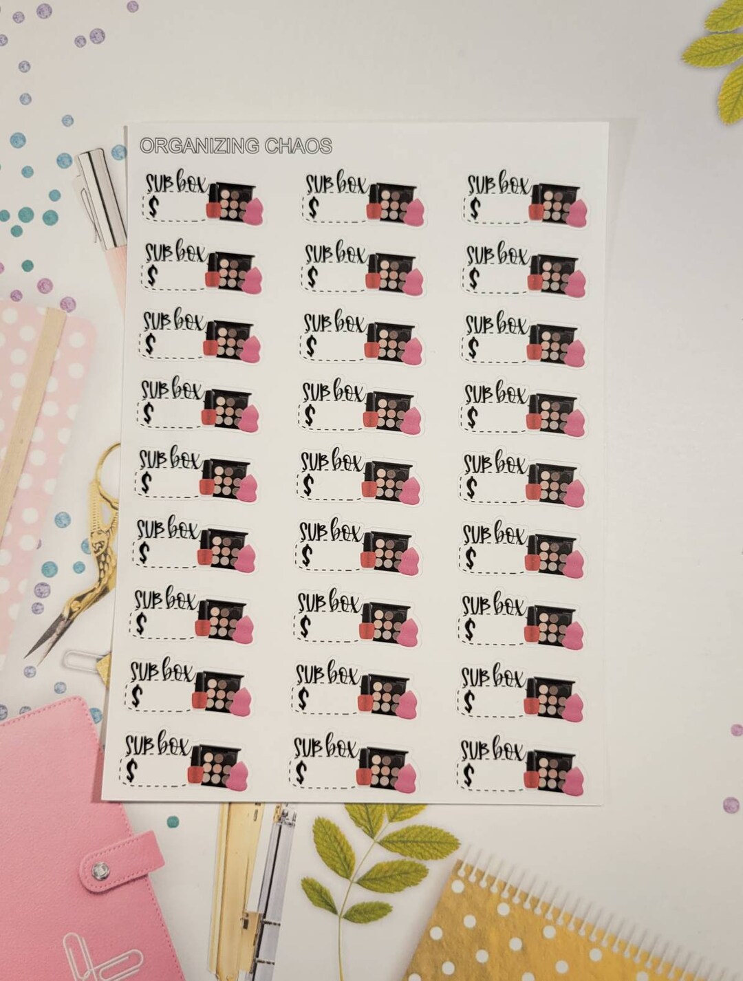 Makeup Subscription Planner Stickers, Subscription Service, Monthly ...