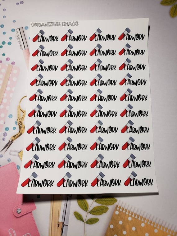 Lab Work Planner Stickers Fasting Blood Work Planner Stickers - Etsy