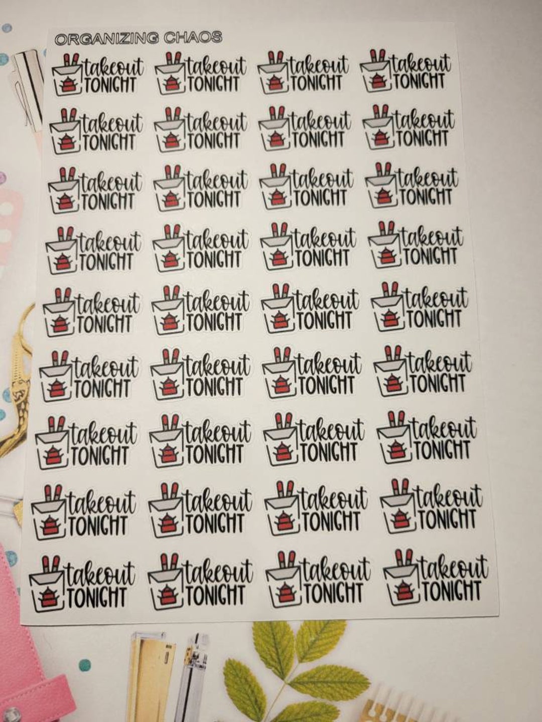Chinese Takeout Planner Stickers, Takeout Planner Stickers, Food ...