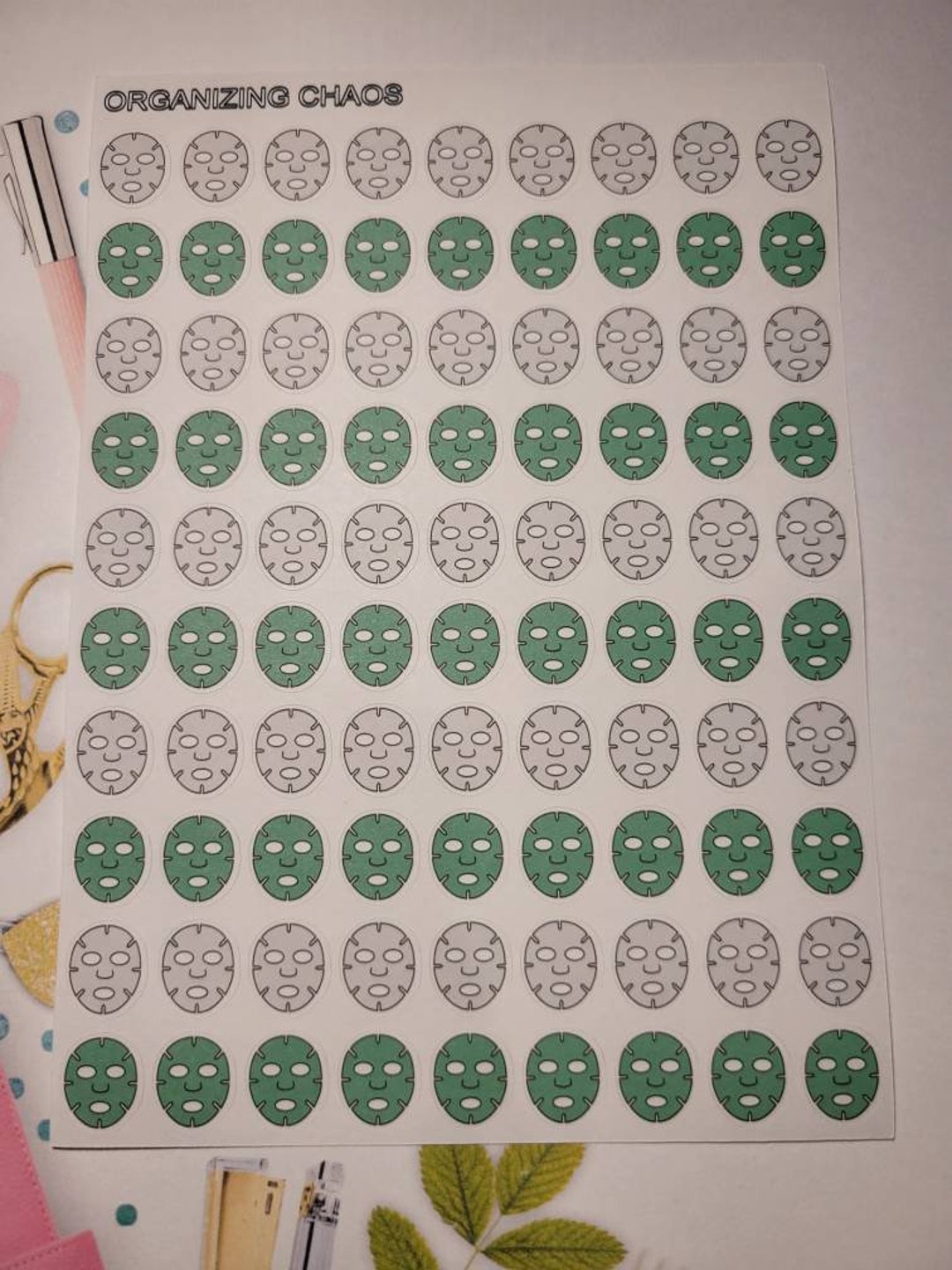 Face Mask Planner Stickers, Self Care Planner Sticker, Sheet Mask ...