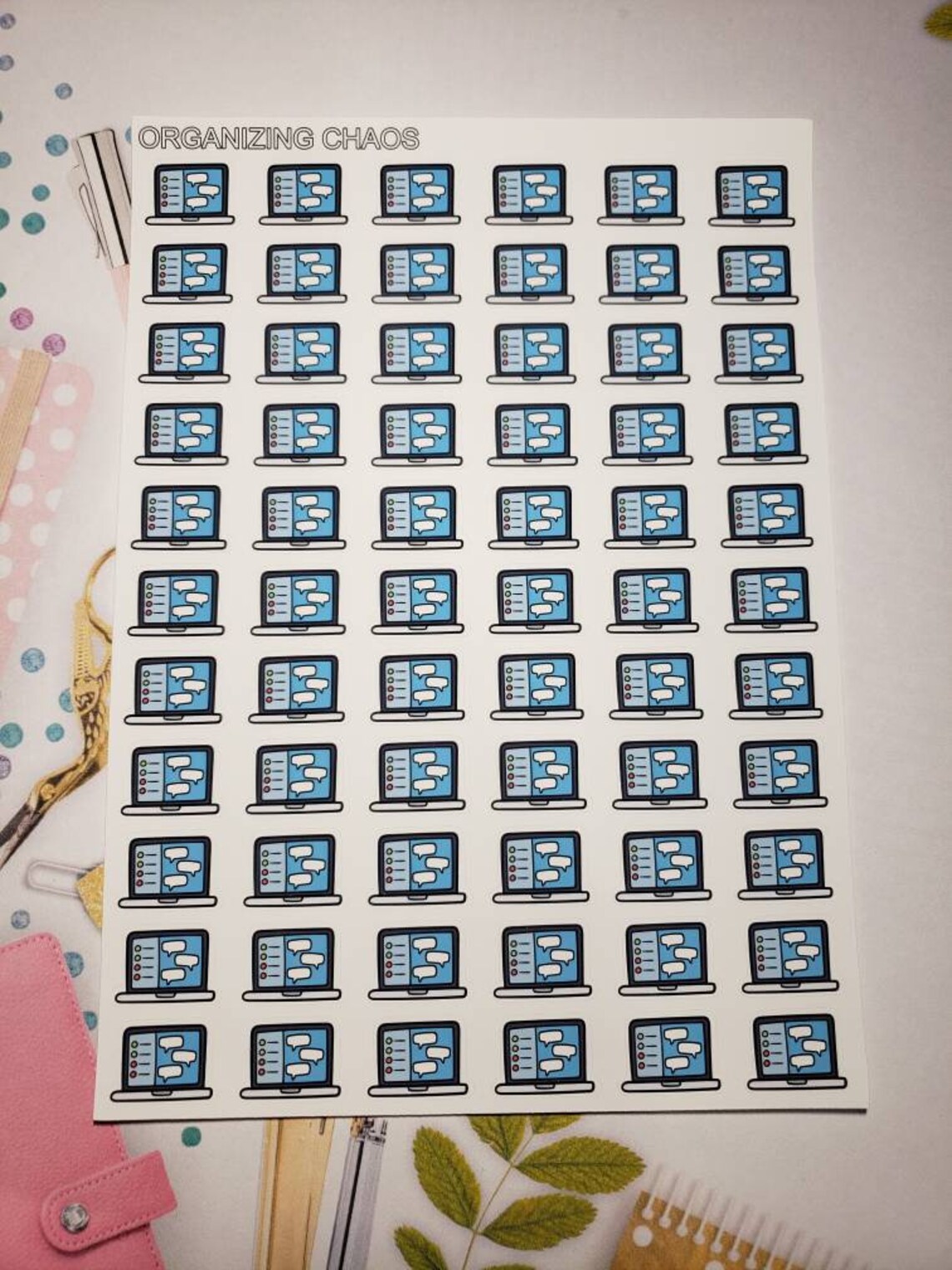 Laptop Planner Stickers, Work From Home Planner Stickers, Zoom Meeting ...