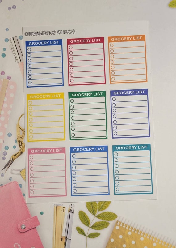 Grocery List Fullbox Planner Stickers - Etsy
