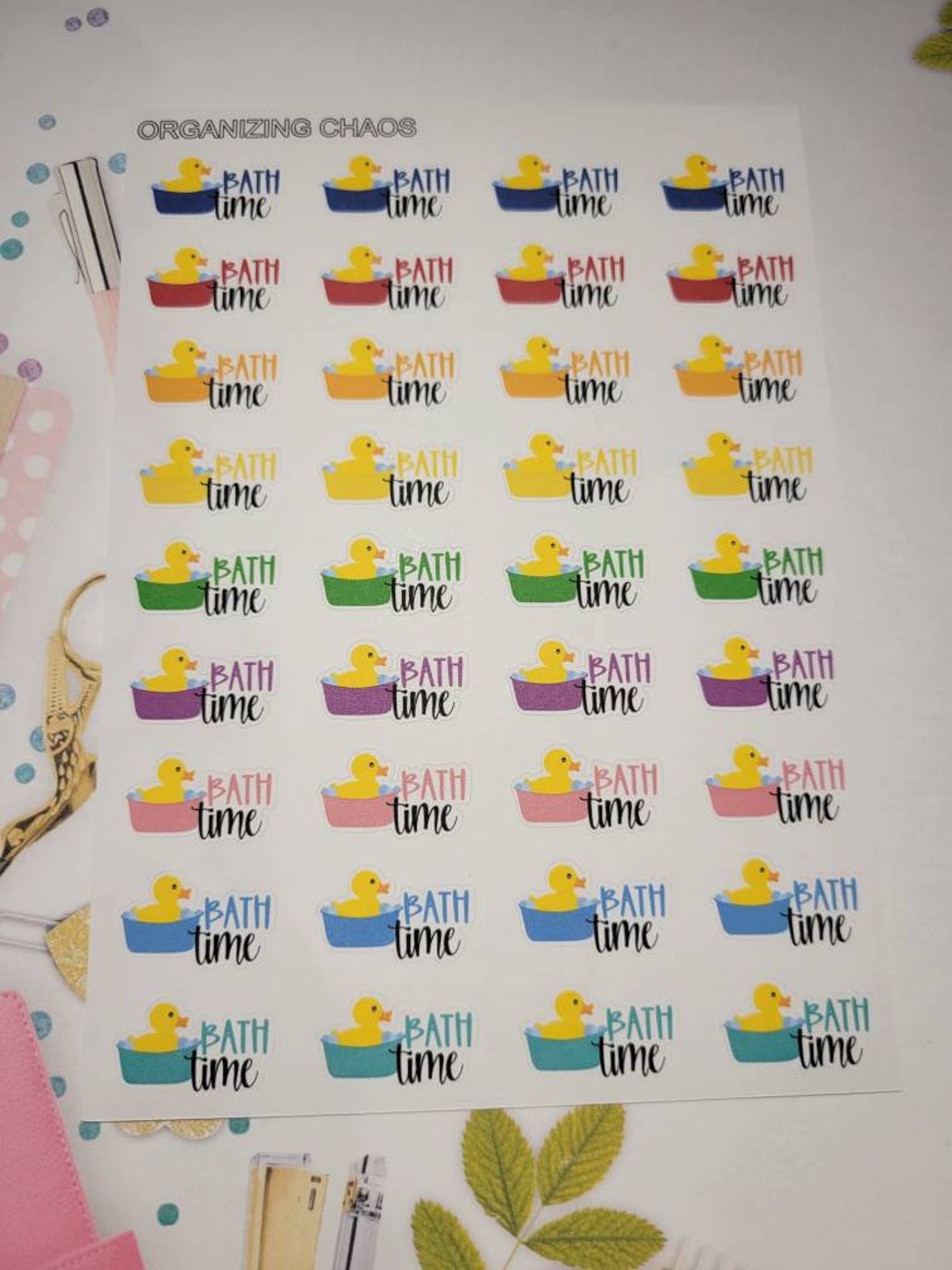 Kid's Bath Time Planner Stickers, Functional Planner Stickers, Icon ...