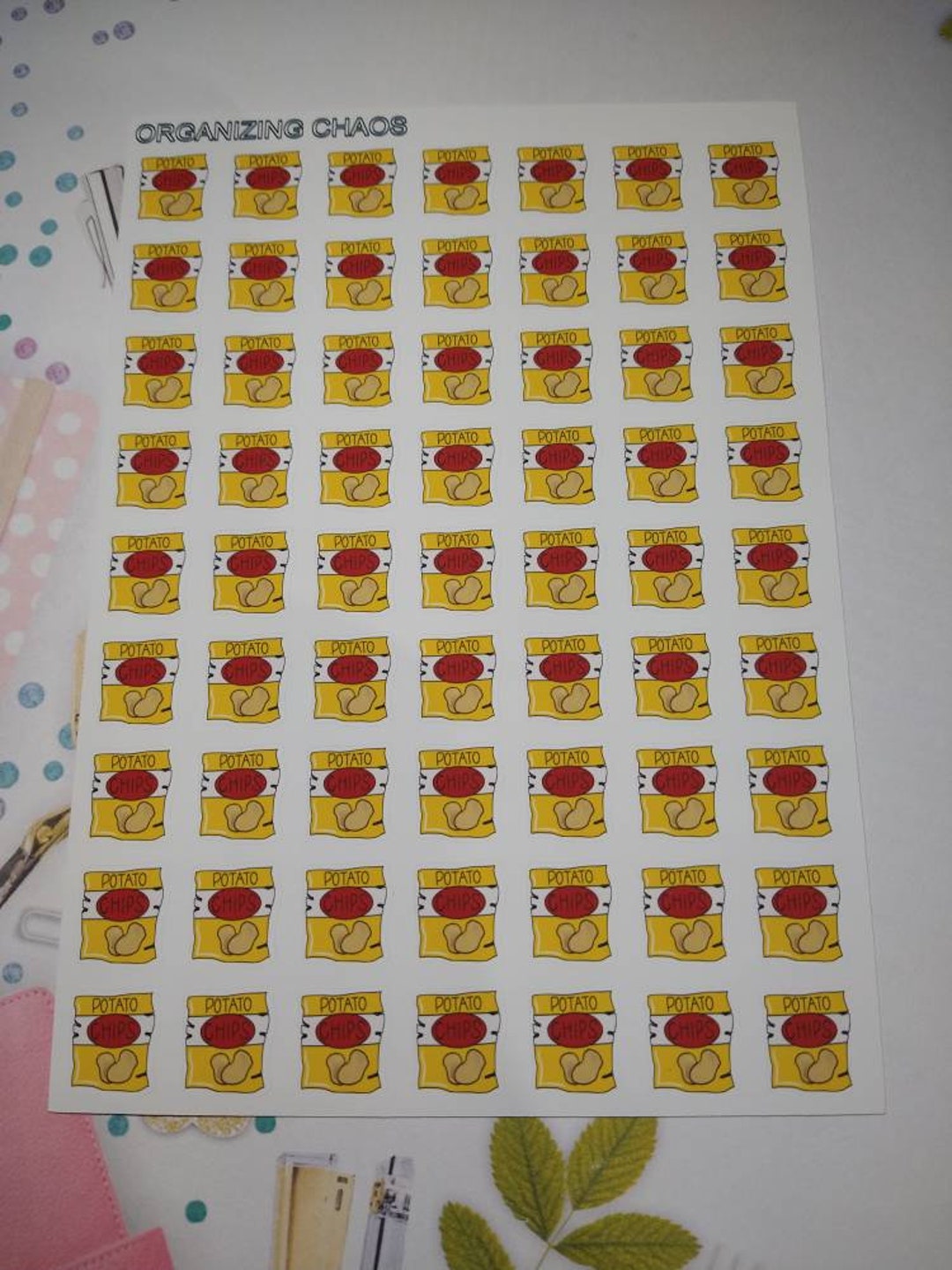 Potato Chips Planner Stickers, Junk Food Planner Stickers, Food Planner ...