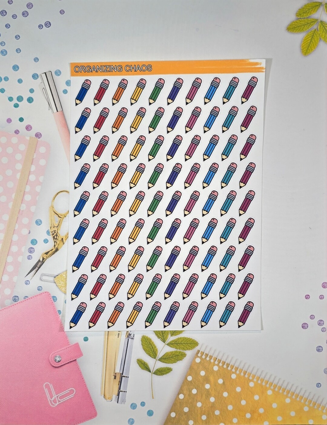 Pencil Planner Stickers, School Stickers, Functional Planner Stickers ...