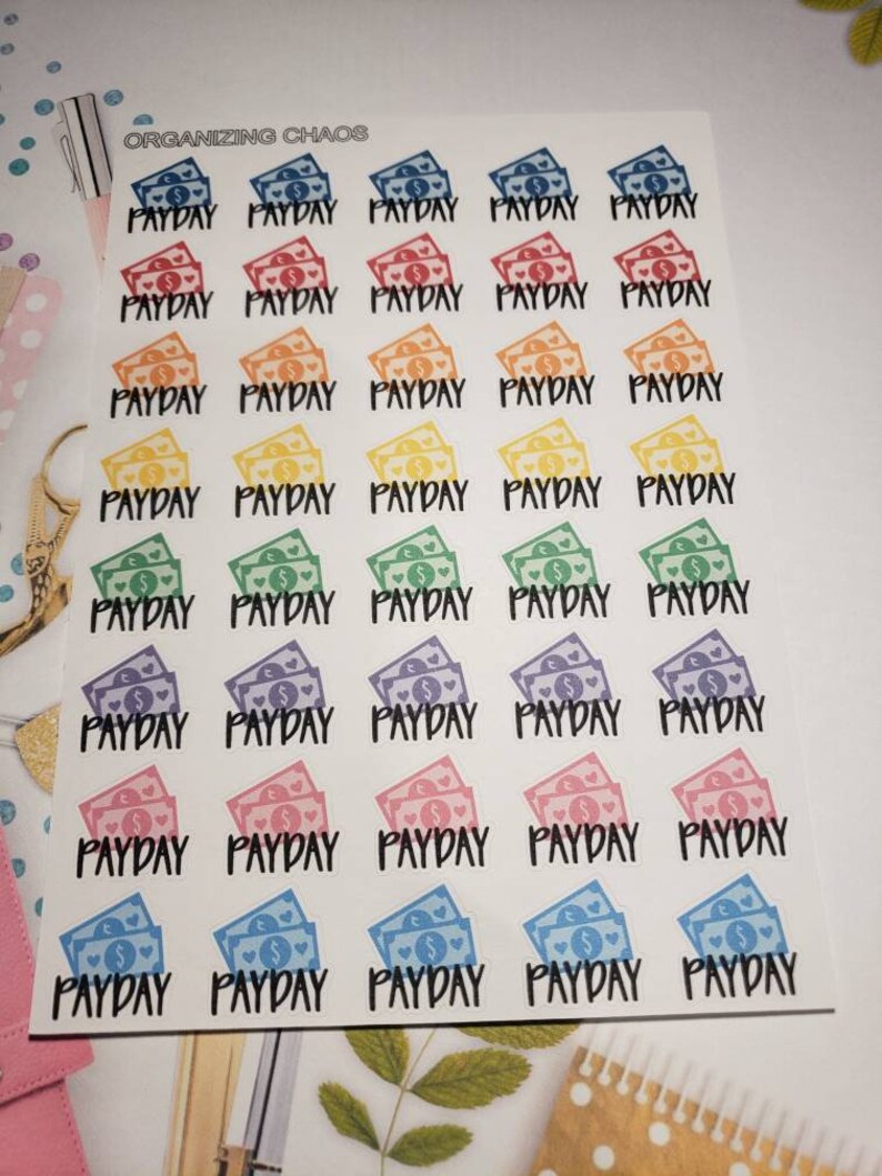 Payday Planner Stickers Multi-colored | Etsy