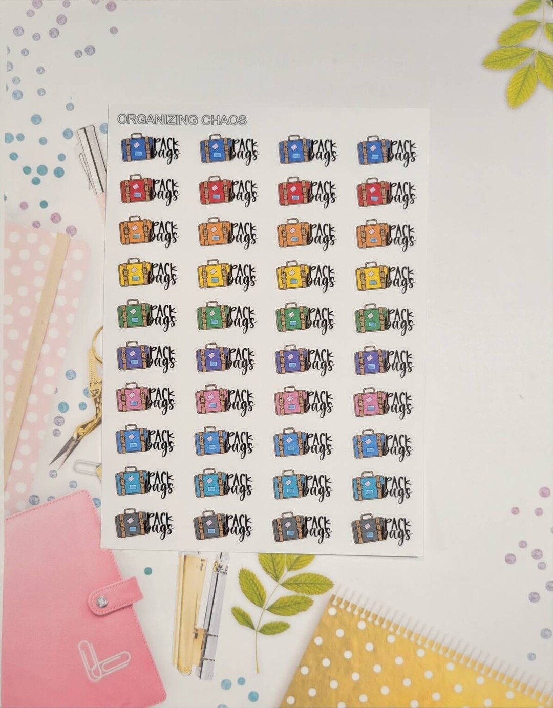 Pack Bags Planner Stickers, Vacation Planner Stickers, Vacation Bags - Etsy