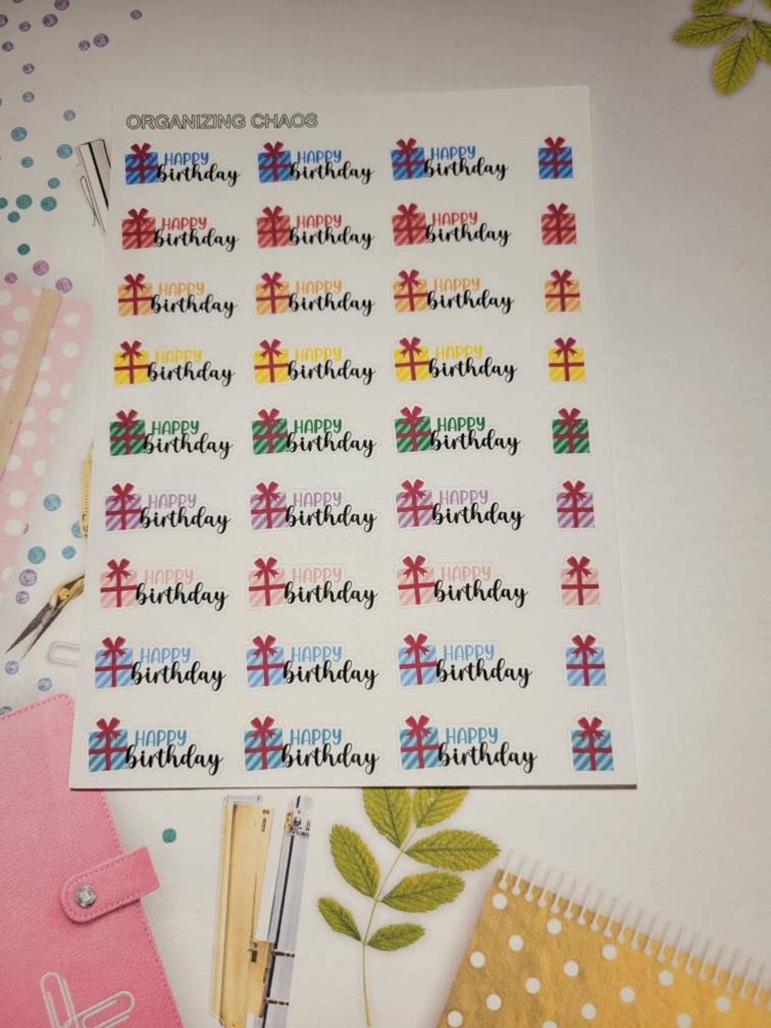Happy Birthday Planner Stickers, Birthday Gift Planner Stickers - Etsy