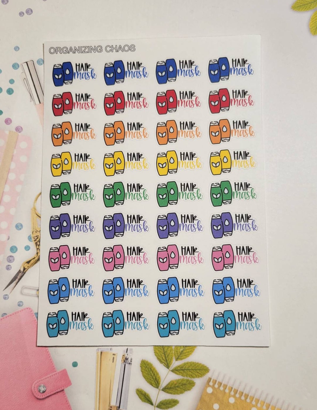 Wash Hair Plannerstickers, Hair Mask Planner Stickers - Etsy