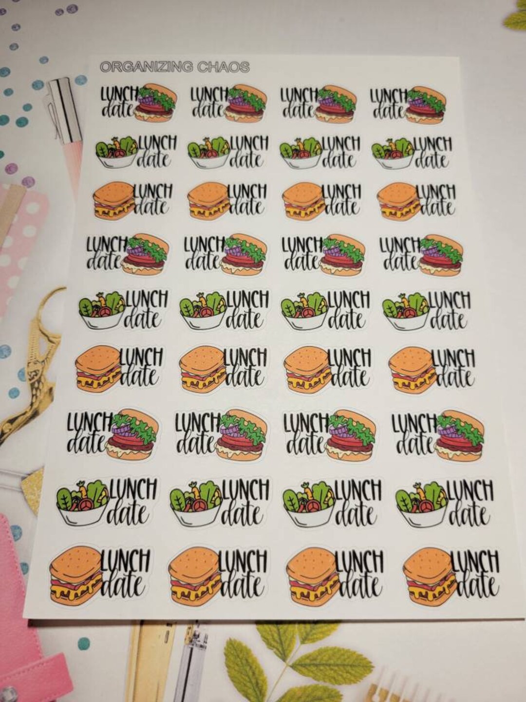 Lunch Date Planner Stickers - Etsy