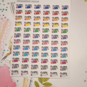 Exam Planner Stickers, School Planner Stickers, College Planner ...