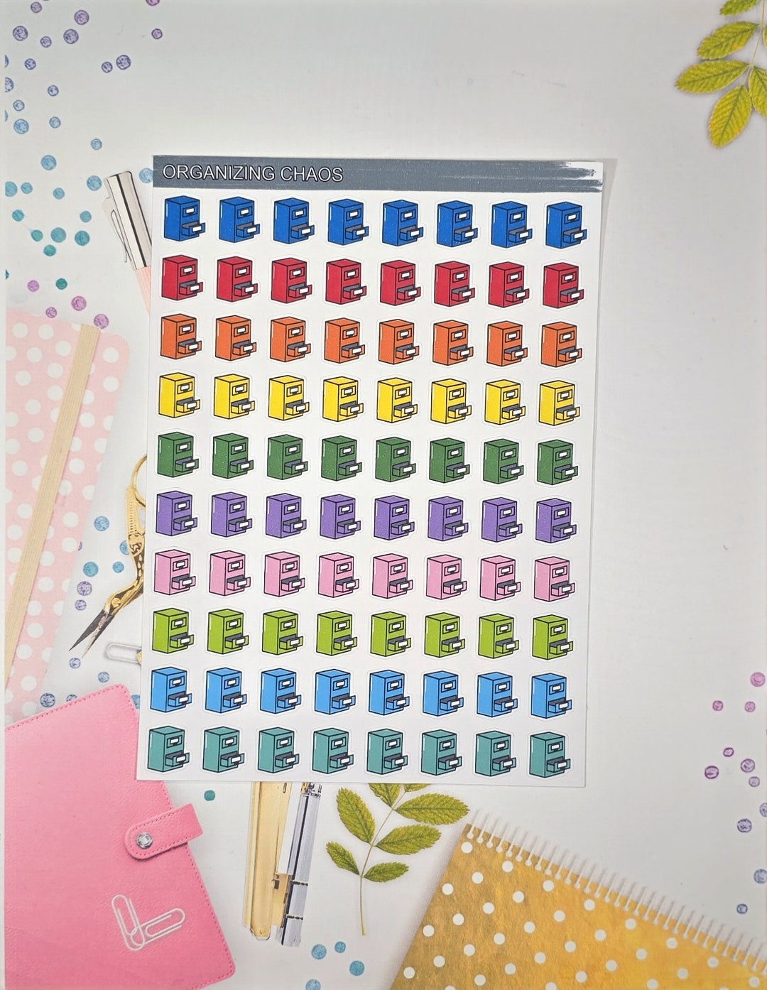 File Cabinet Planner Stickers, Icon Planner Stickers, Functional ...
