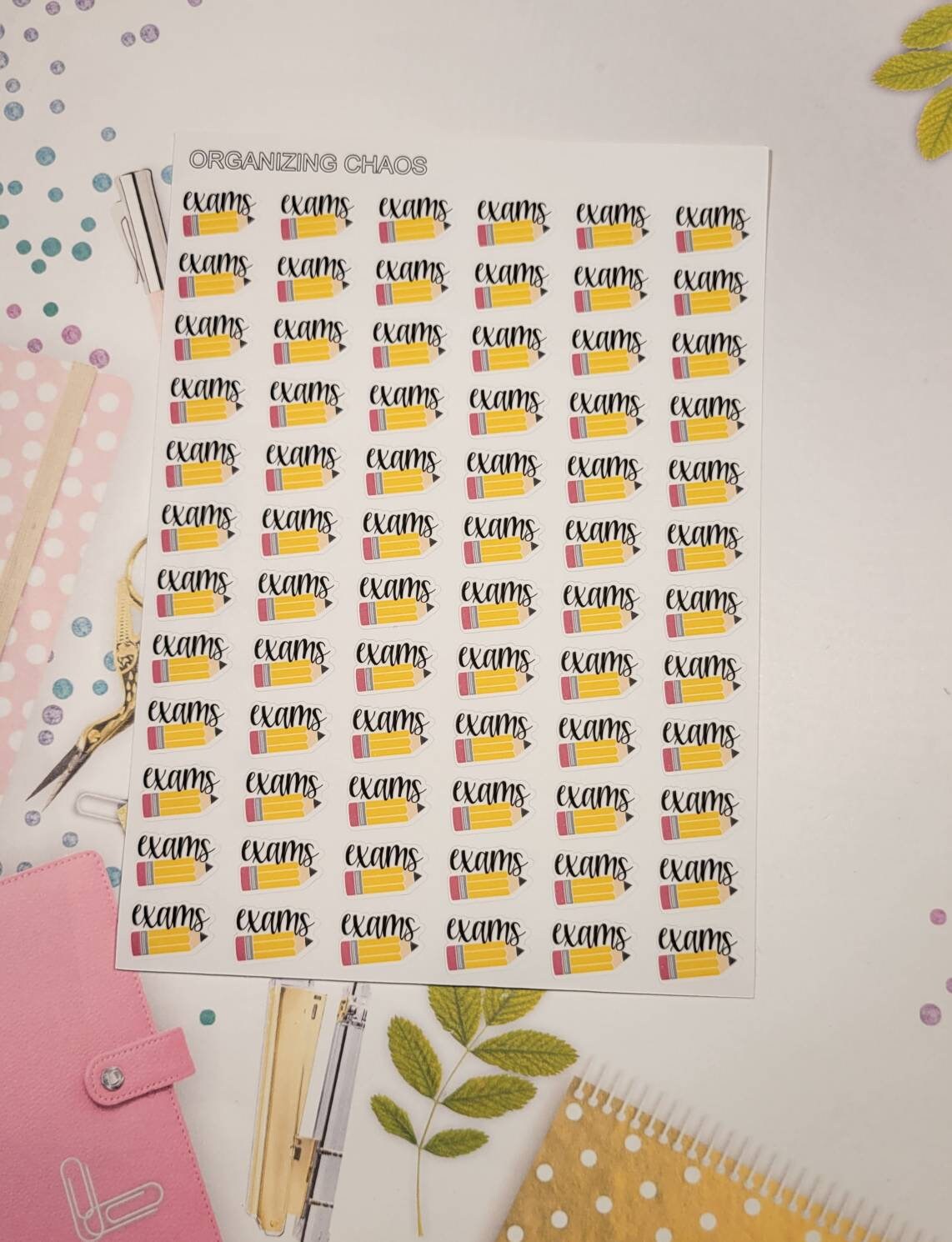 Exam Planner Stickers School Planner Stickers College - Etsy