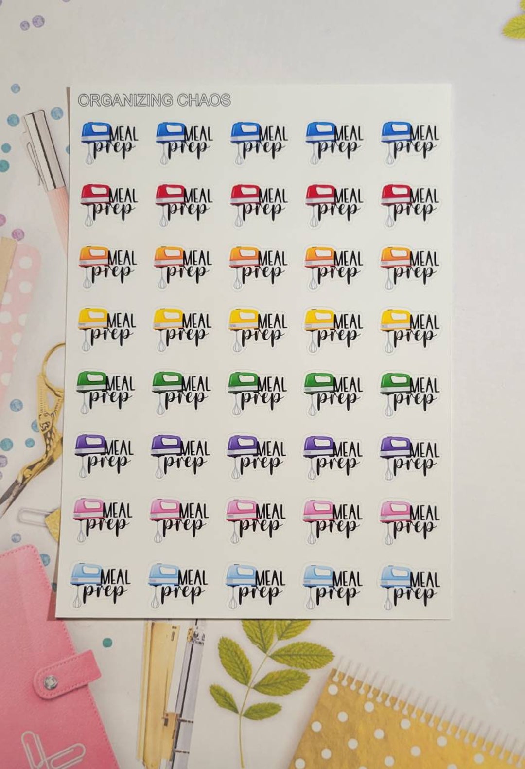 Meal Prep Planner Stickers, Hand Mixer Planner Stickers - Etsy