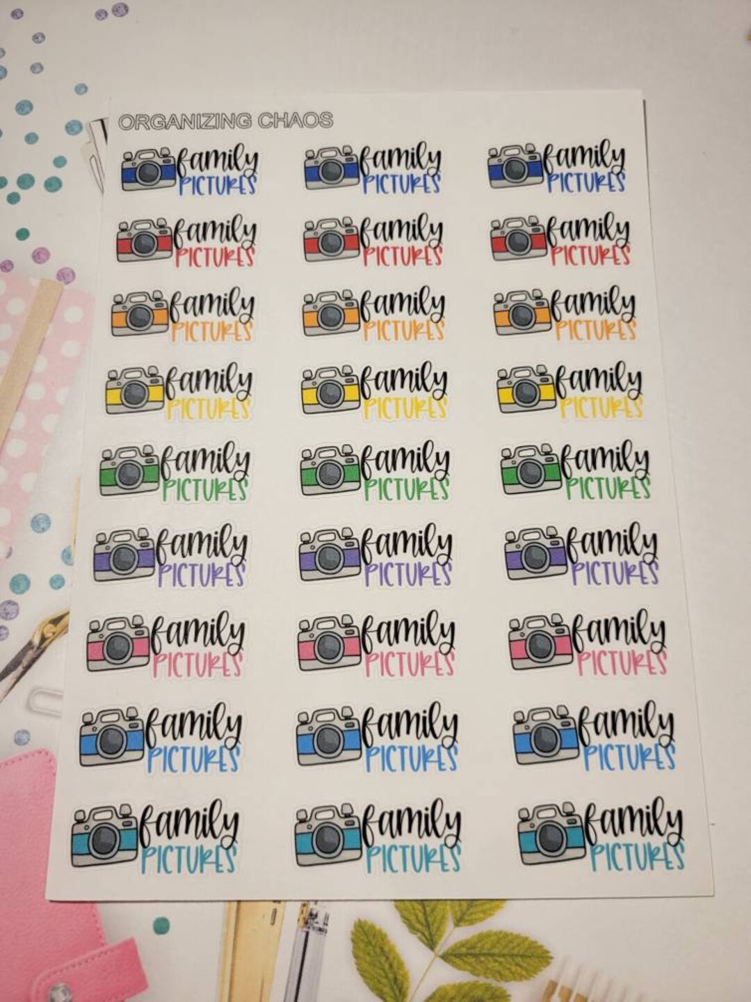 Family Pictures Planner Stickers, Picture Day Planner Stickers, Digital ...