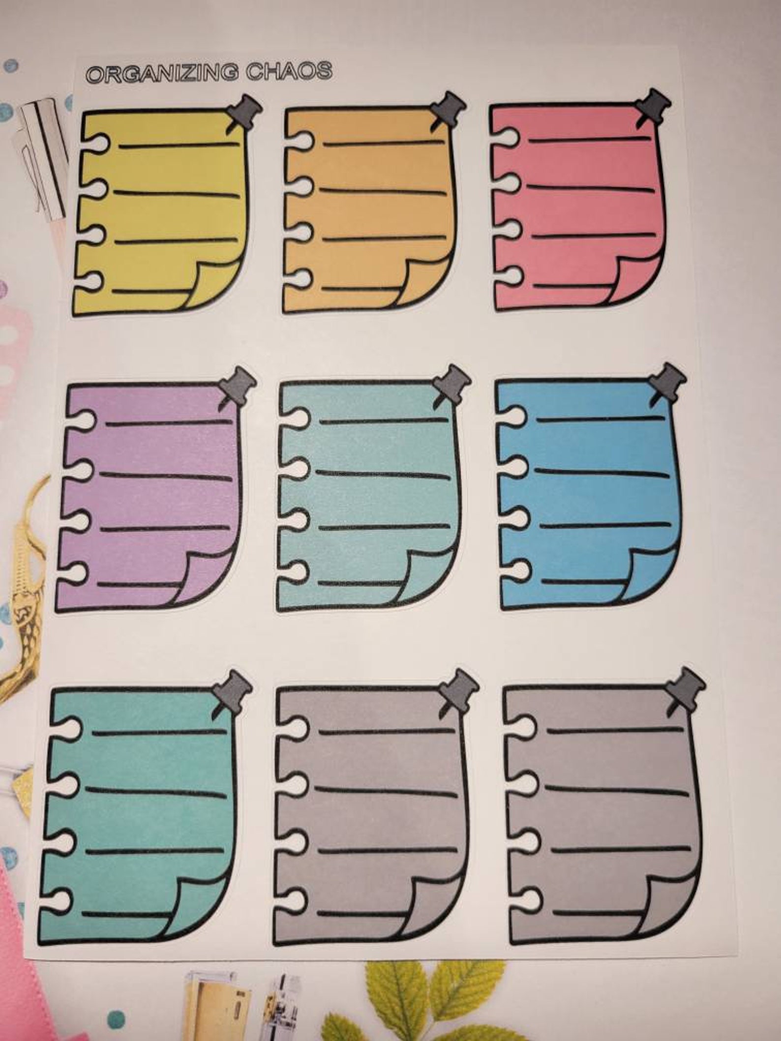 Lined Post It Planner Stickers Full Box Planner Stickers - Etsy