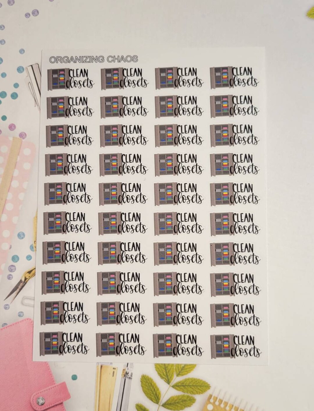 Clean Closets Planner Stickers - Etsy