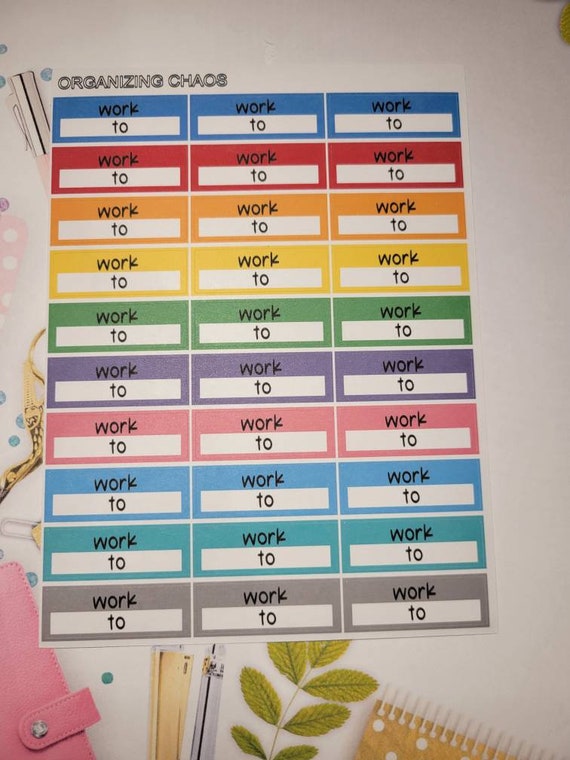 Work Label Planner Stickers Work Tracker Planner Stickers - Etsy