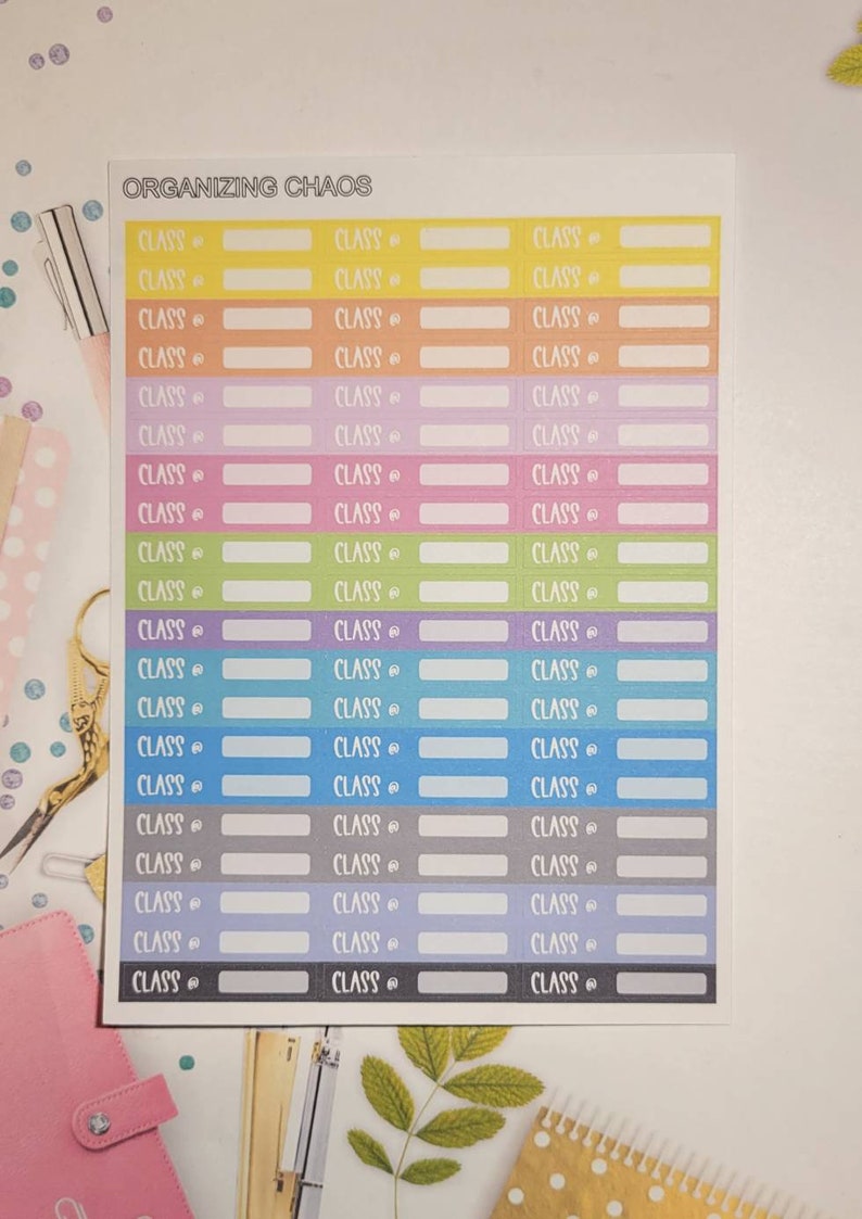 Class Time Labels, Skinny Class Label Planner Stickers - Etsy