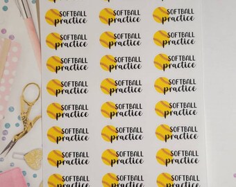 Softball Practice Planner Stickers - Etsy