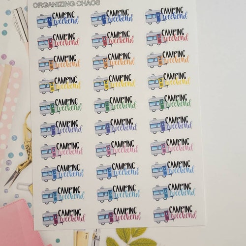 Camping Stickers Caravan Planner Stickers Camper Sticker - Etsy