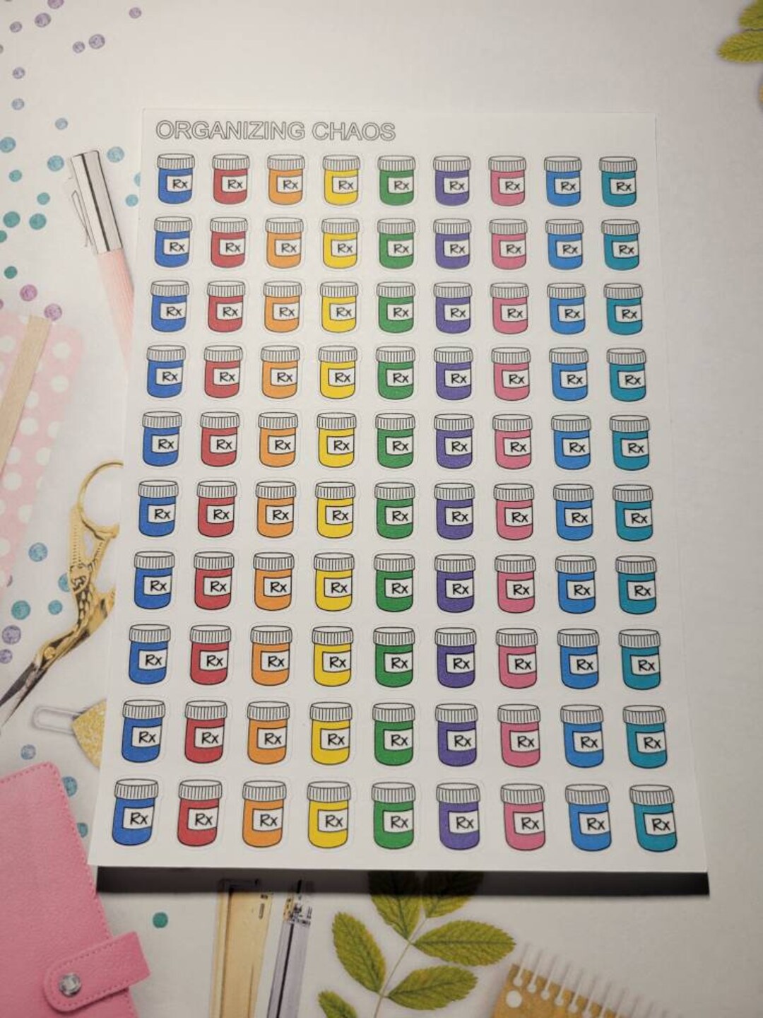 Prescription Bottle Planner Stickers, Medication Planner Stickers, RX ...