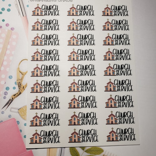 Church Service Planner Stickers Functional Planner Stickers - Etsy