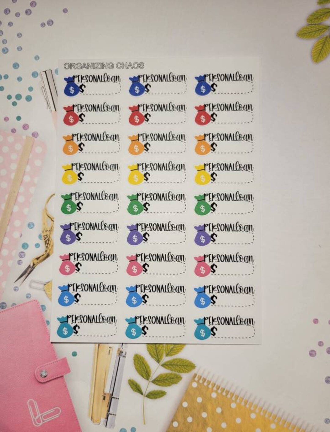 Personal Loan Planner Stickers, Bill Due Planner Stickers - Etsy