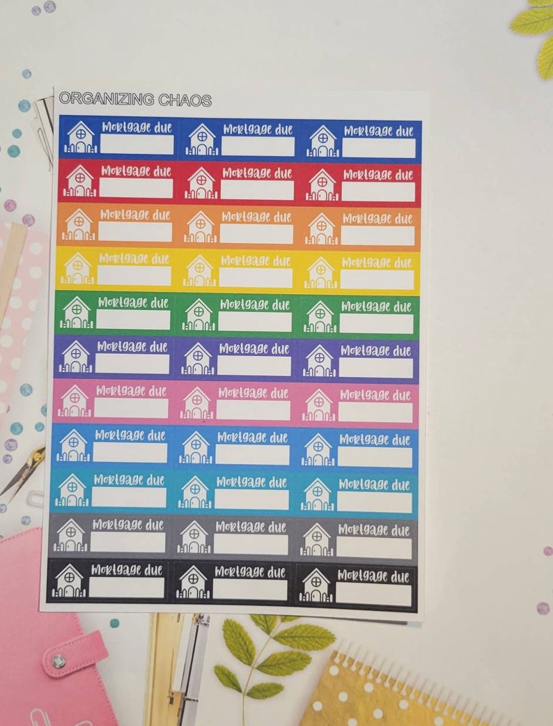 Rent Due Mortgage Due Bill Due Planner Stickers Bill Due - Etsy