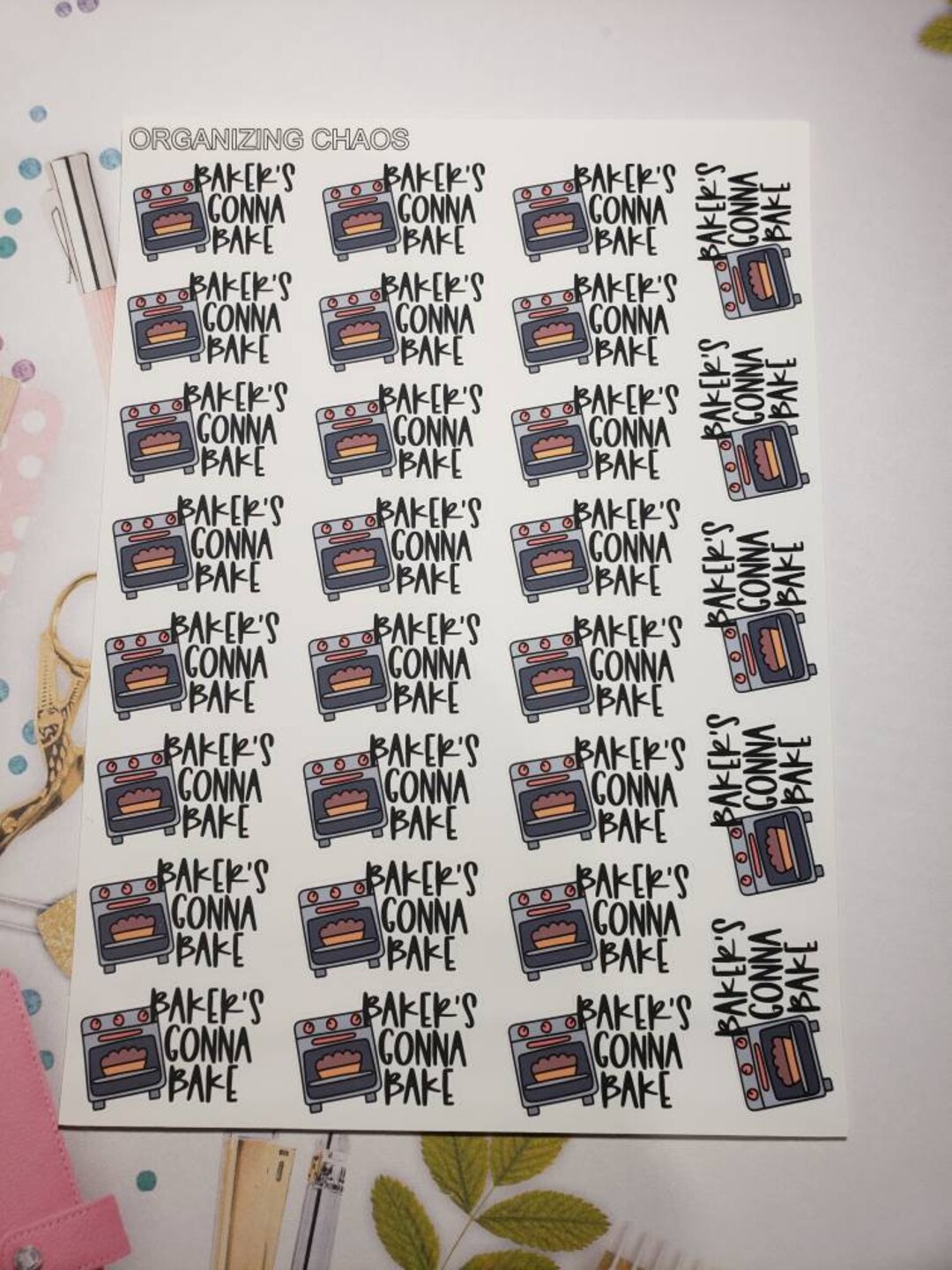 Baking Planner Stickers, Oven Planner Stickers, Baker's Gonna Bake - Etsy