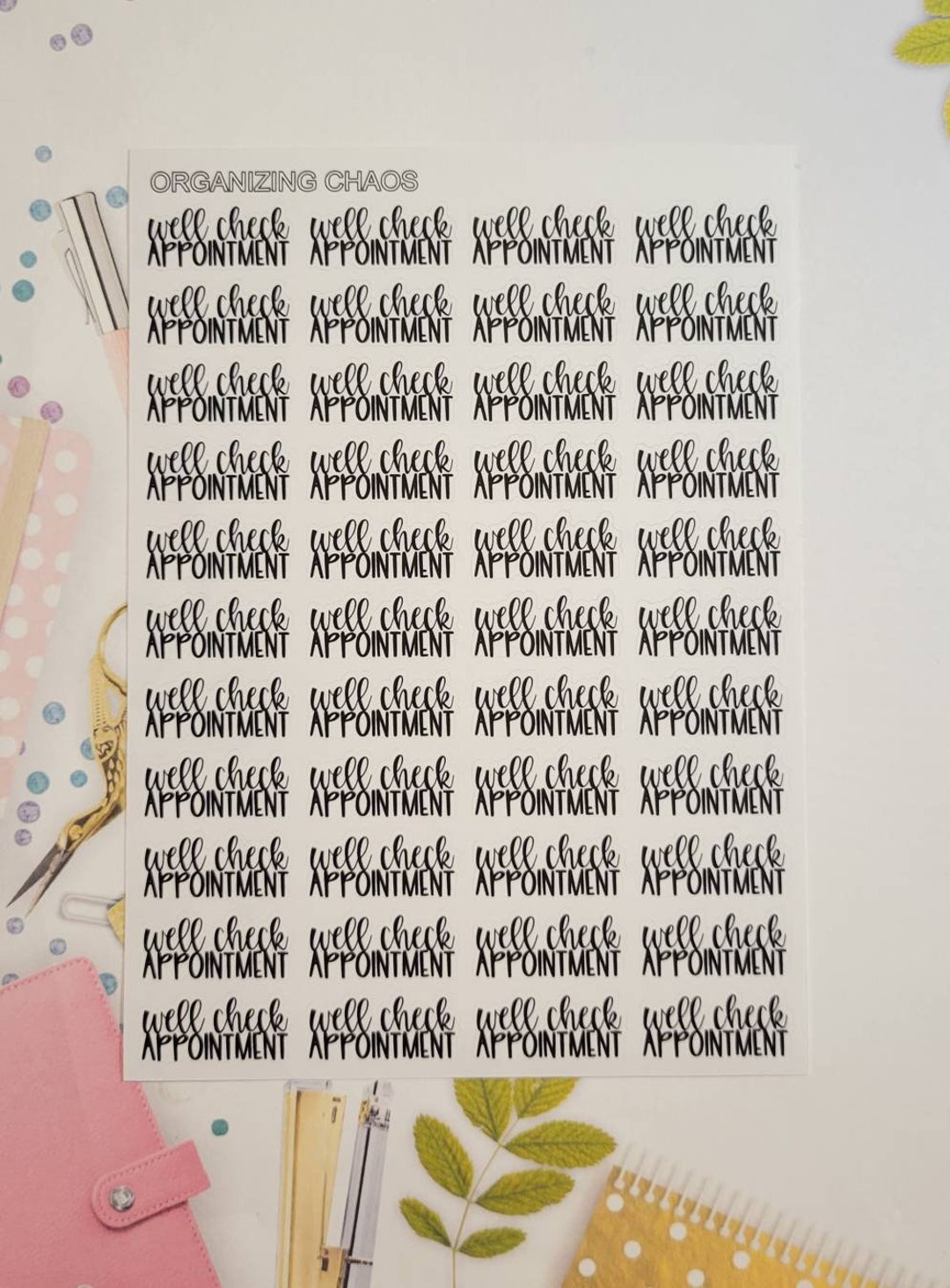 Well Check Script Stickers, Physical Planner Stickers - Etsy