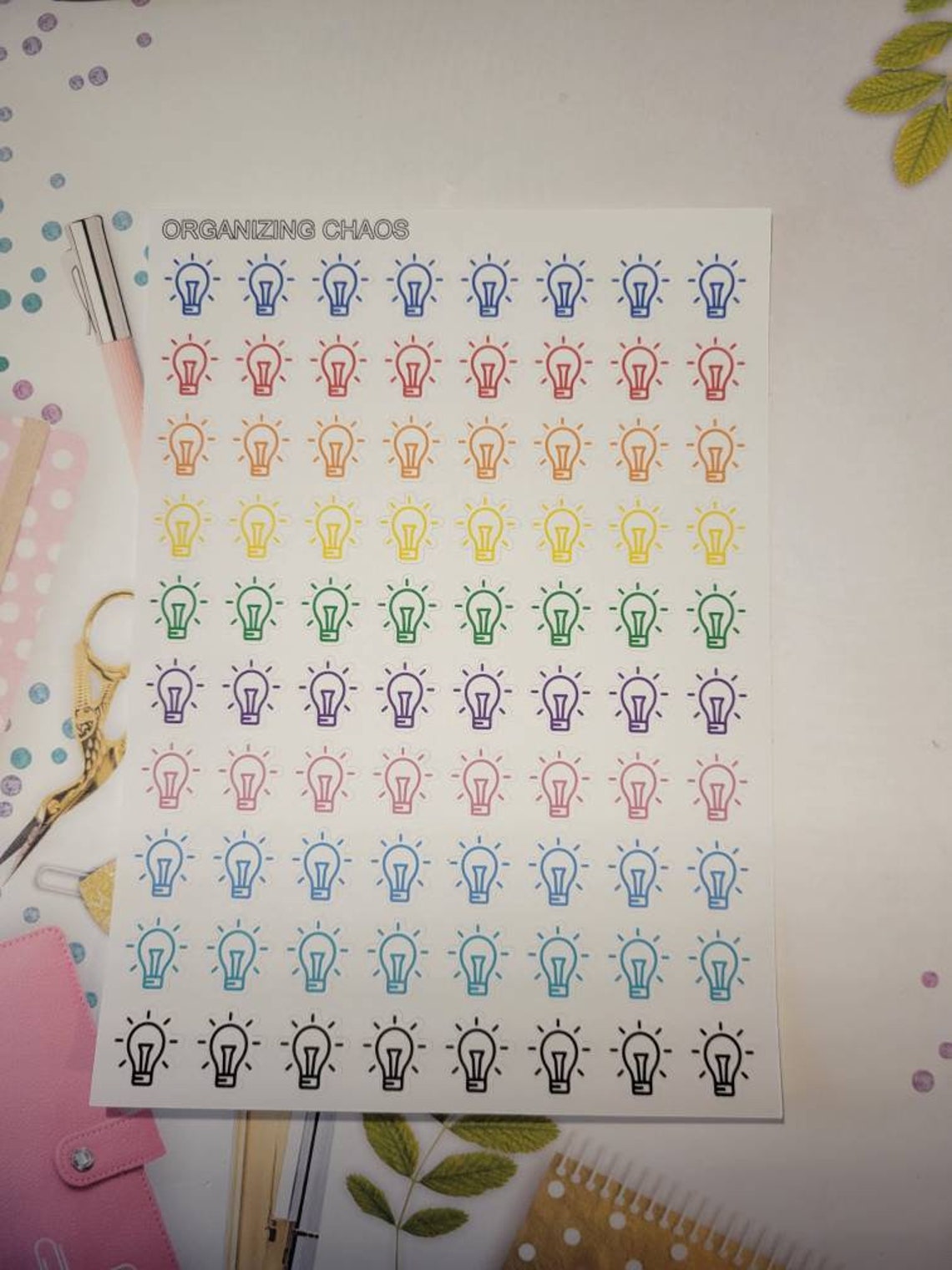 Light Bulb Bright Idea Planner Stickers Functional Planner | Etsy
