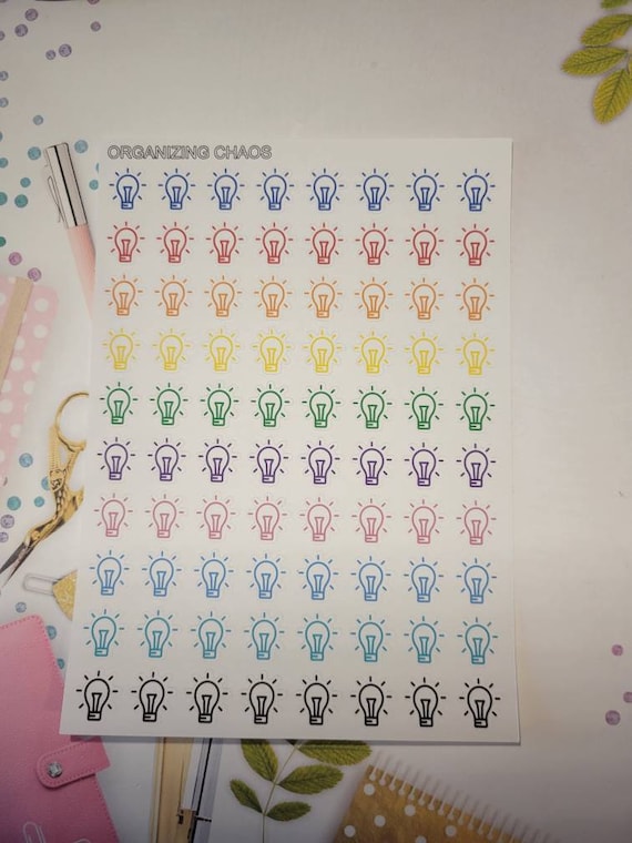 Light Bulb Bright Idea Planner Stickers Functional Planner | Etsy