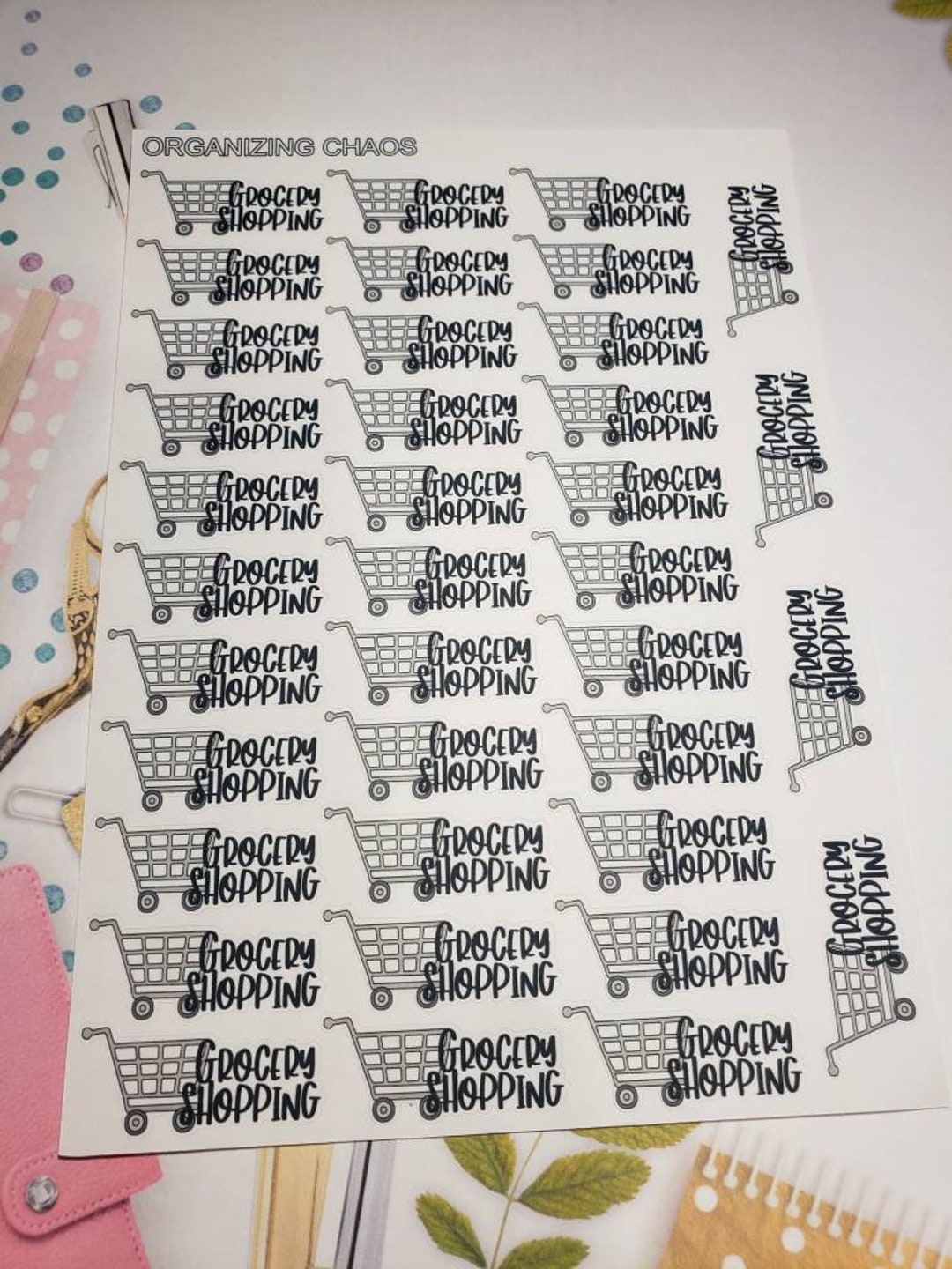 Grocery Cart Planner Stickers, Grocery Shopping Planner Stickers - Etsy