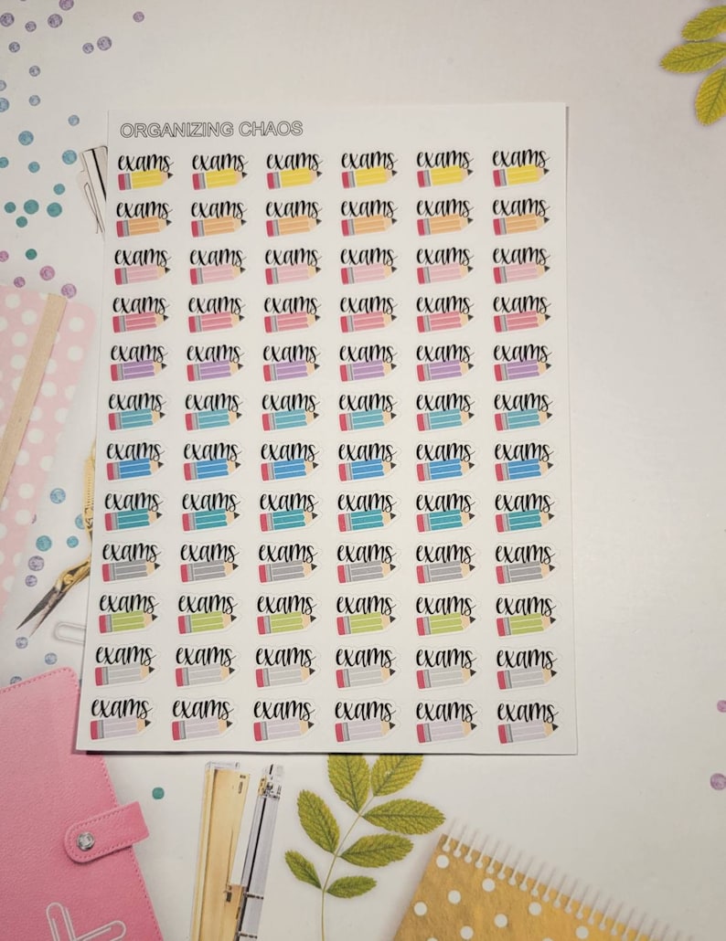Exam Planner Stickers, School Planner Stickers, College Planner ...