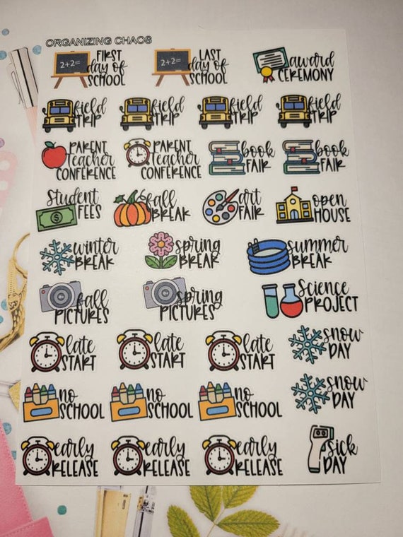 School Activity Planner Stickers Functional Planner Stickers | Etsy
