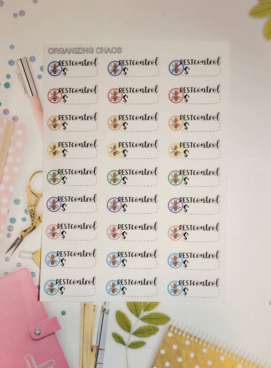 Pest Control Planner Stickers, Bill Due Planner Stickers - Etsy