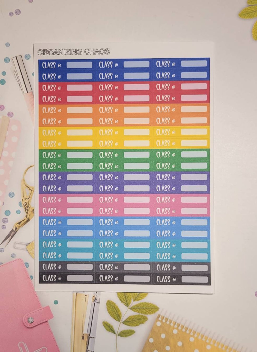 Class Time Labels, Skinny Class Label Planner Stickers - Etsy