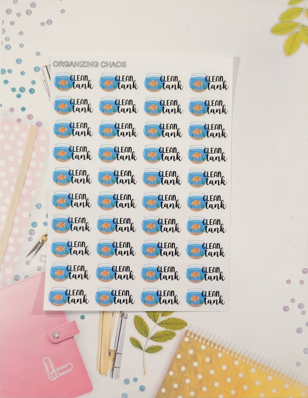 Clean Fish Tank Plannerstickers, Fish Tank Planner Stickers - Etsy